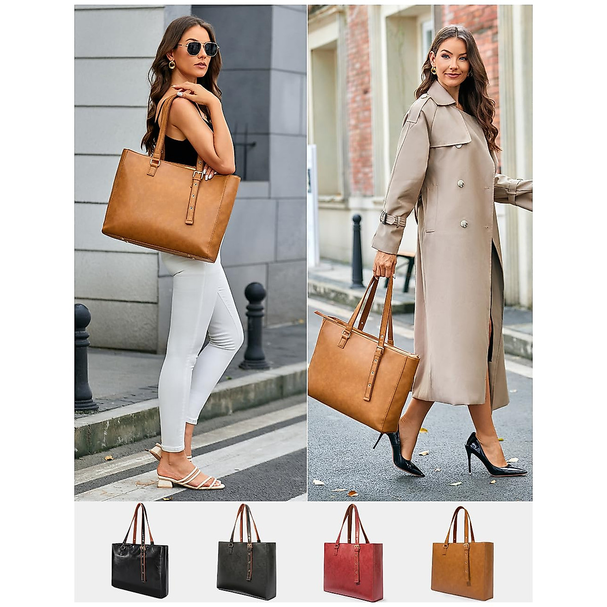 Laptop bag for women 15.6 Inch work bags for women Business Office Computer Bag work bag work tote bags for women Brown