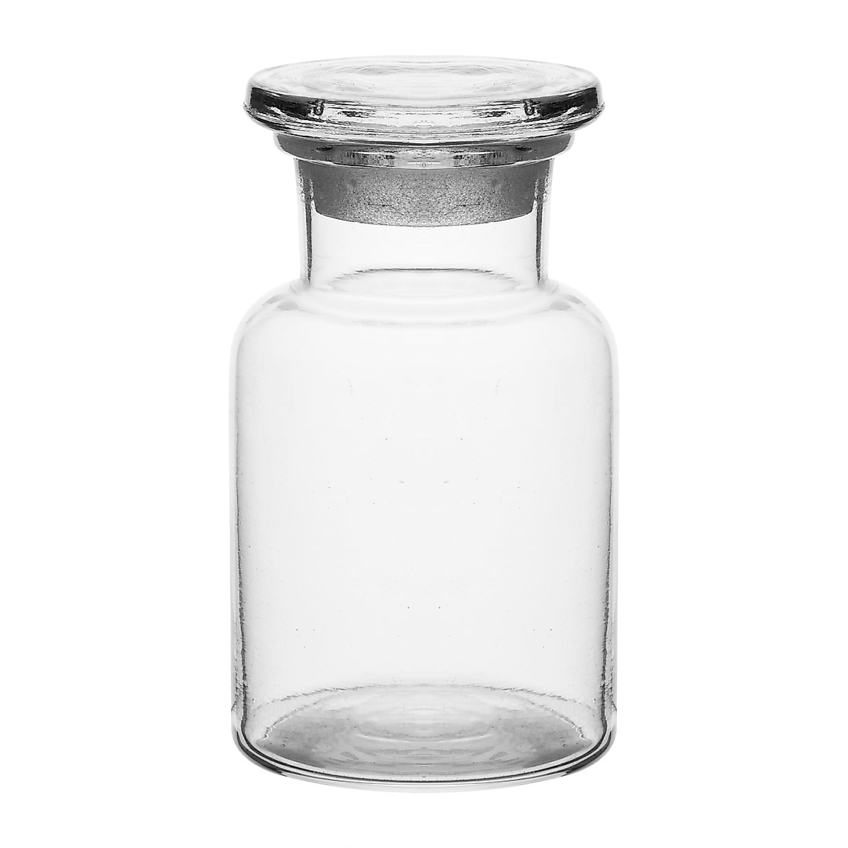 EISCO Reagent Bottle, 125ml - Wide Neck - Includes Tight Fitting Glass Stopper - Soda Glass Labs