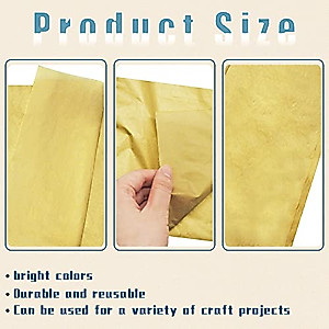 RYKOMO 100 Sheets 14.5 x 20 Inch Gold Metallic Tissue Paper, Bulk Gold Wrapping Paper Art Paper Crafts Metallic Gift Wrapping Tissue Paper for DIY Crafts Birthday Holiday Christmas Weddings Arts Decor