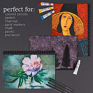 WA Portman Black Paper Sketchbook - A4 (8.3" x 11.7") Black Drawing Paper - 60 Pages (30 Sheets) Journal - Sketchbook Notebook for Gel Pens