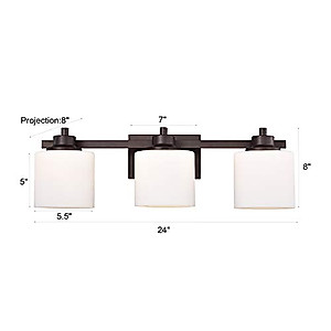 Chloe Lighting Lighting SOLBI Contemporary 3 Light Oil Rubbed Bronze Bath Vanity Fixture 24'' Wide (CH21036RB24-BL3)