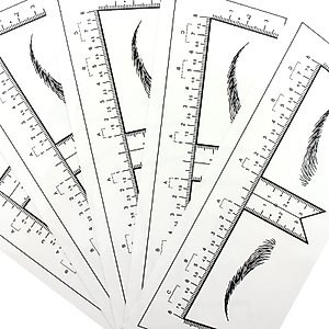 50pcs Disposable Eyebrow Ruler Stencils with Eyebrow Shape for Microblading Permanent makeup Tattoo Eyebrow design Eyebrow Mapping Ruler (Model B-50pcs)