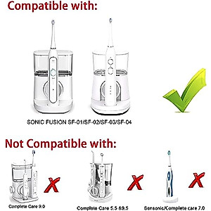 Replacement Flossing Toothbrush Heads(6-pc) Fit for Waterpik Sonic Fusion 2.0 SF-01, SF-02, SF03 & SF-04 Tooth Brush Refill Pisoniclea(SF-Black)