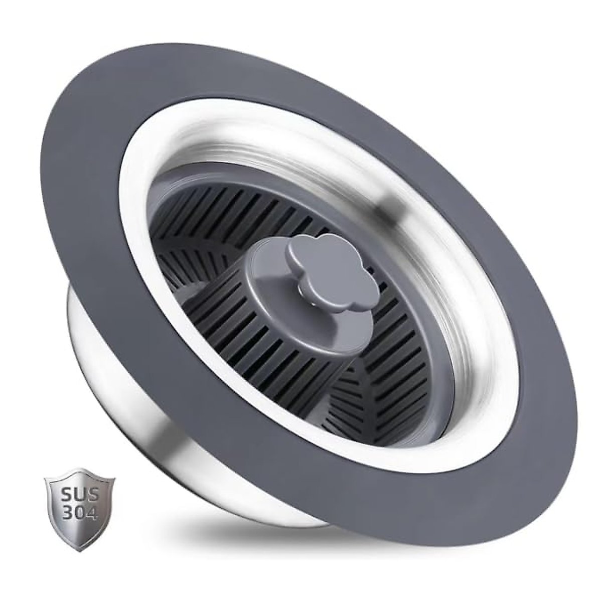 3-in-1 Upgarded Kitchen Sink Drain Stopper &Stainer Combo - Pop-Up Anti-Clog Basket for Fast Drainage , Includes 3 Reuseable Filters