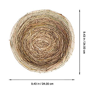 balacoo 2pcs Handwoven Pigeon Birds Nest Natural Straw Woven Incubation Bed Courtship Breeding House for Pigeon Budgie Parakeet Cockatiel