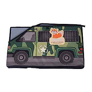 Clever Creations Kids Collapsible Storage Organizer and Ottoman, Perfect Vehicle Themed Toy Chest for Storing Books, Shoes, Games and More, Camo Truck