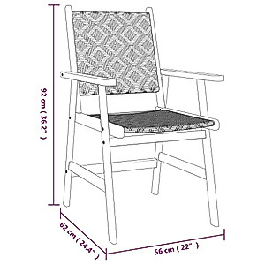 YUHI-HQYD 5 Piece Patio Dining Set,Balcony Bar,Party Furniture,Comfortable Casual Furniture,Suitable for Balcony, Deck, Backyard, Patio, Garden, Poolside, etc. Solid Wood Acacia