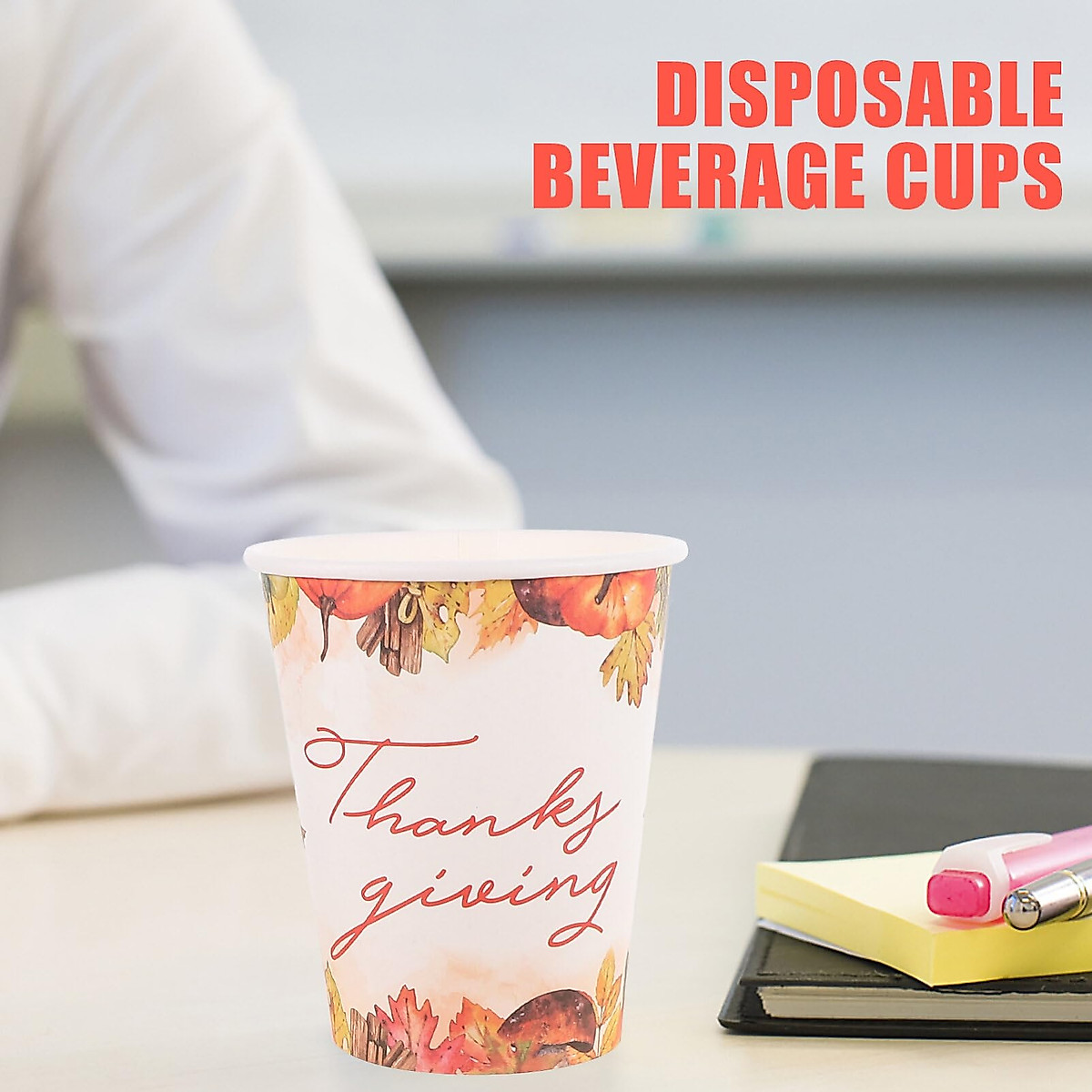 Kichvoe 20pcs Office Water Cup Fall Party Paper Cups Office Paper Cup Thicken Paper Water Cups Thanksgiving Paper Cups Paper Ice Cream Cups Paper Water Holder Paper Cup for Drinking