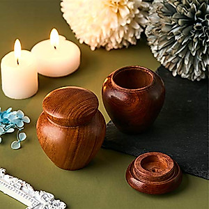 2 Pcs Mini Keepsake Cremation Urn Wood Grain for PET or Human Ashes, Sharing Personal Funeral for Human
