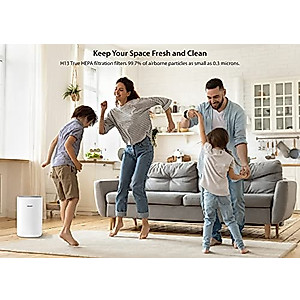 Galaseed H13 True HEPA Air Purifier | Built-in PM2.5 Sensor | 500sq ft Coverage | 3-Stage Air Filtration System | Removes 99.97% PM2.5 Particles | Ideal for Large Bedroom, Living Room, Home and Office