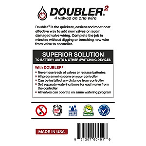 DOUBLER2 - 4 Valves on One Wire / Expand or Repair Your Irrigation System with Ease