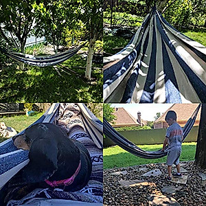 QIFBYFB Hammock, Portable 2-Person Brazilian Style Hammock Double Outdoor/Indoor Cotton Canvas Hammock Thickened Durable Fabric with 550lb Load Capacity, for Travel, Beach, Backyard, Camping etc