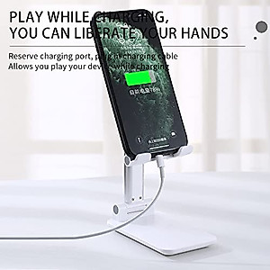 ABOUTIN Cell Phone Stand Holder for Desk, Angle & Height Adjustable(Black). Stable Anti-Slip Design Compatible with All Mobile Phones, iPhone, Switch, iPad, Kindle, Tablet(4-10inch)