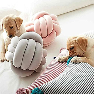 Knot Pillow Ball Round Cushion Pillows, Children Room Decoration Plush Toys Calming Stress Relief Toy (Dark Gray,11in/28cm)