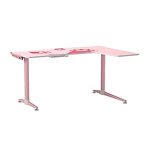 EUREKA ERGONOMIC L60 Gaming Desk L Shaped, 60 Inch Large Pink Computer Table Home Office Corner Study Writing Modern Workstation w Mouse Pad Cable Management, Space Saving, Gift for Girl Female, Right
