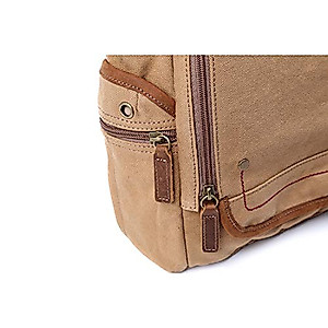 TSD The Same Direction ATONA Canvas Leather Trim Crossbody Bag (Khaki)