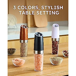 𝐔𝐩𝐠𝐫𝐚𝐝𝐞𝐝 𝟗𝐨𝐳 𝐗𝐋 𝐂𝐚𝐩𝐚𝐜𝐢𝐭𝐲 Sangcon Gravity Electric Salt and Pepper Grinder Set Battery Powered Refillable Automatic Operation Adjustable Coarseness Mill Grinder Shakers Set
