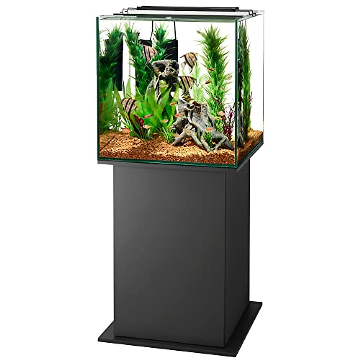Aqueon Black Pedestal Aquarium Stand, 24" L X 24" W, 24 in