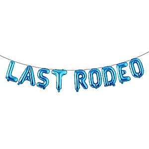 Bachelorette Party Decorations Western Theme Last Rodeo Bachelorette Party Decorations Balloon Multicolor Curtains Bridal Shower Party Decorations Supplies (LAST RODEO Blue)