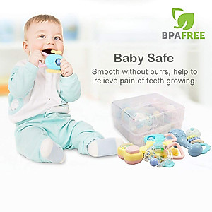 WISHTIME Baby Rattle Toys for Newborns - Baby Toys Rattles and Teethers for Girls Boys 0-3-6-9-12 Months - Baby Rattle Set 8pcs - Infant Rattle Teething Toys ¨C Developmental Sensory Toys for Babies