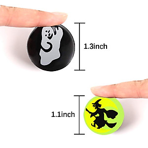 LovesTown 24 Halloween Theme Designs Bouncing Balls - Glow in The Dark Bouncy Party Favors Supplies for Kids, Trick or Treating Goodie