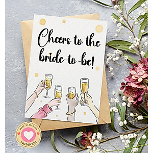 TRIDECOR Bridal Shower Card For Bride To Be, Wedding Card, Engagement Card, Bridesmaid Card - Folded 5"x7" with Envelope, Sticker to Seal - Card for Her, Women, Girlfriend, Bestfriend