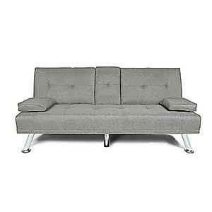 ERYE Modern Futon Sofa Loveseat Convertible Sleeper Couch Bed for Small Space Apartment Office Living Room Furniture Sets,Tufted Upholstered Love Seat