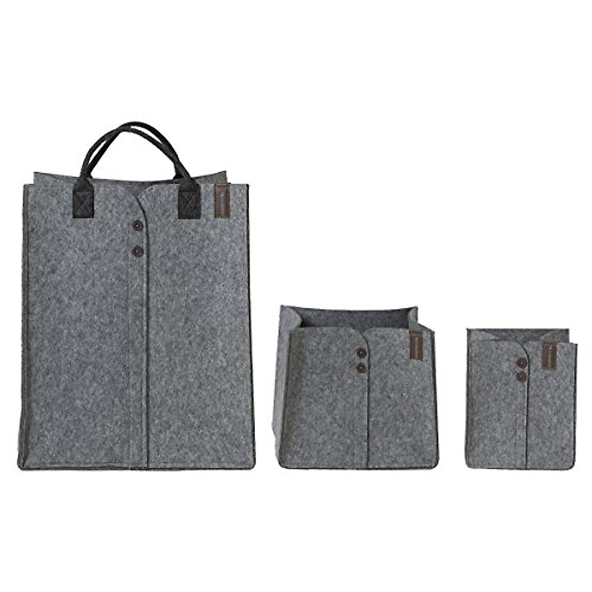 Sealskin Felt Storage Basket, 22 x 25 x 20 cm, Grey