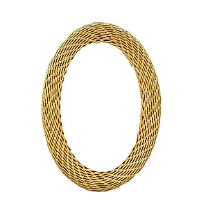 Kingjinglo Rattan Hanging Wall Mirror Innovative Art Decor Oval Dressing Makeup Mirrors