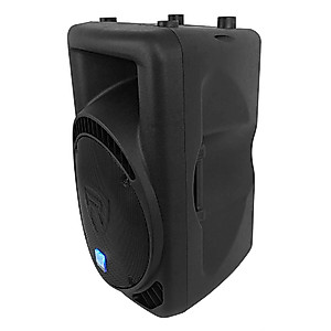 Rockville RPG15BT V2 15" Powered 1000W Speaker Bundle with & RCXMB20B 20' XLR to 1/4'' TRS Cable & (2) Speaker Stands & Rockville RWM1202VH Handheld Microphone & Mackie Mix12FX Compact Mixer (5 Item)