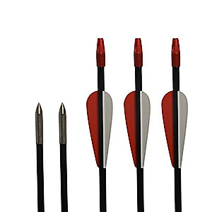JJZS 12pcs Glue on Field Points 11/32 Wood Arrow Points Glue on Arrow Tips for Wooden Arrows Wooden Shaft Arrow Tips for Archery Target Practice