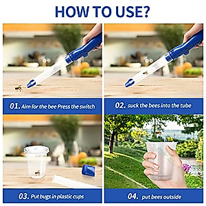 Vacuum Bug Catcher, Spider and Insect Traps Catcher with USB Rechargeable Bug Pest Control,Insects and Handheld Bug Catcher with LED Flashlight for Stink Bug,Beetle,Pest Suction Trap