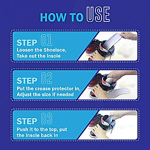 2 Pairs Crease Protectors for Air Force 1 Shoes, Jordan 1, Dunk Low – Sneaker Crease Guard, Anti Crease for Men (US Size 8-12, Black + White)