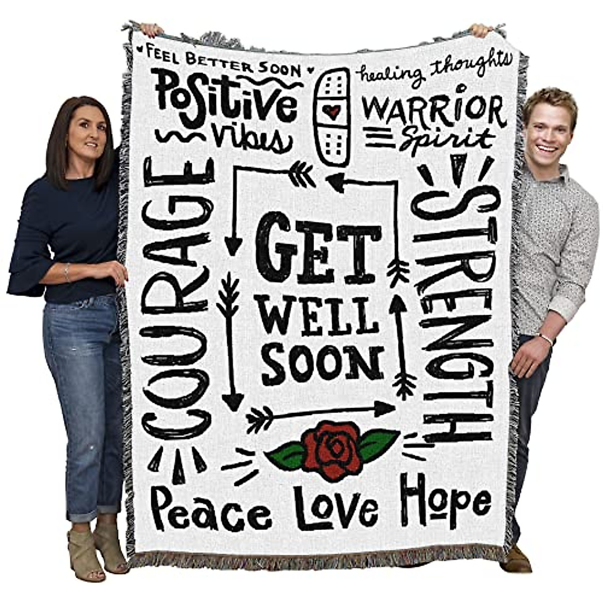 Pure Country Weavers Get Well Soon 1 Blanket - Gift Tapestry Throw Woven from Cotton - Made in The USA (72x54)
