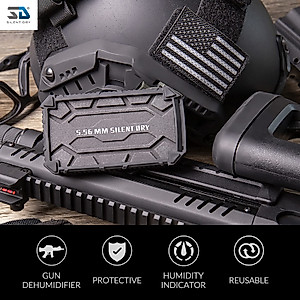 Silent Dry Gun Safe Dehumidifier, Reusable mini Portable Dryer effective for up to 20L, Fast renew and remover for Gun/Safe/Camera/Instrument, Pioneer, 1 piece (Swat Black)