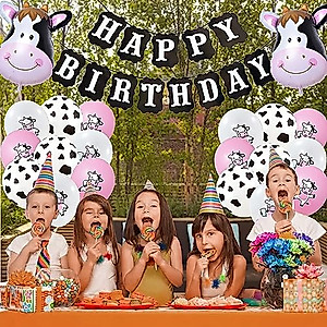 Cow Balloons, 12” Pink Cow Print Balloon Helium Latex Balloons for Birthday, Baby Shower, Cow Print Party, Cowgirl Rodeo Party, Farm Party Decorations Supplies