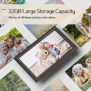 NexFoto Large 16 Inch 1080P Digital Photo Frame 32GB with Remote Control, WiFi Digital Picture Frame with IPS Touch Screen, Easy to Share Photos Video via App, Wall-Mountable, Gift for Grandparents