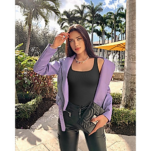 OQQ Women's 3 Piece Yoga Sexy One Sleeveless Square Neck Top BodySuit, Black Coffee Beige, Medium