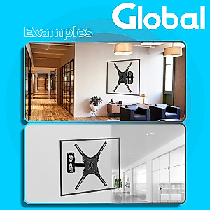 Global Electronics Tv Stand, Rotating Tv Mount, Articulating TV Mount with Long Arm, Tv Stands for Living Room Easy Installation fits 14 to 55 Inch Flat and Curved TVs VESA Mount 400x400mm