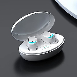 CENGNIAN Wireless Bluetooth Earbuds, Power Display, Ear Buds Headphones, Stereo Earphones 5.2 in-Ear Type, Noise Cancelling Earbuds, Built-in Mic Headset Deep Bass for Sport (White)