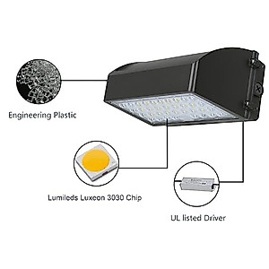 Sokply Full Cutoff LED Wall Pack Light 45W(300W Eqv.), 5000K 120-277V Full Cutoff Flood Light Dimmable, IP65 UL Listed Outdoor Wall Pack Light for Parking Lot, Alleyways, Warehouse