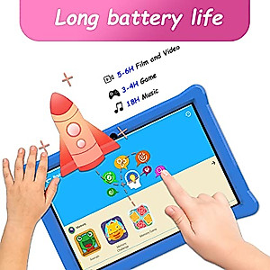 RUIQIAI Kids Tablet 10 inch with Case, Android 11 Tablet for Kids, 3GB+64GB, IPS Touch Screen, Parental Control, Dual Cameras, Wi-Fi,BT（Tablet with Pen）