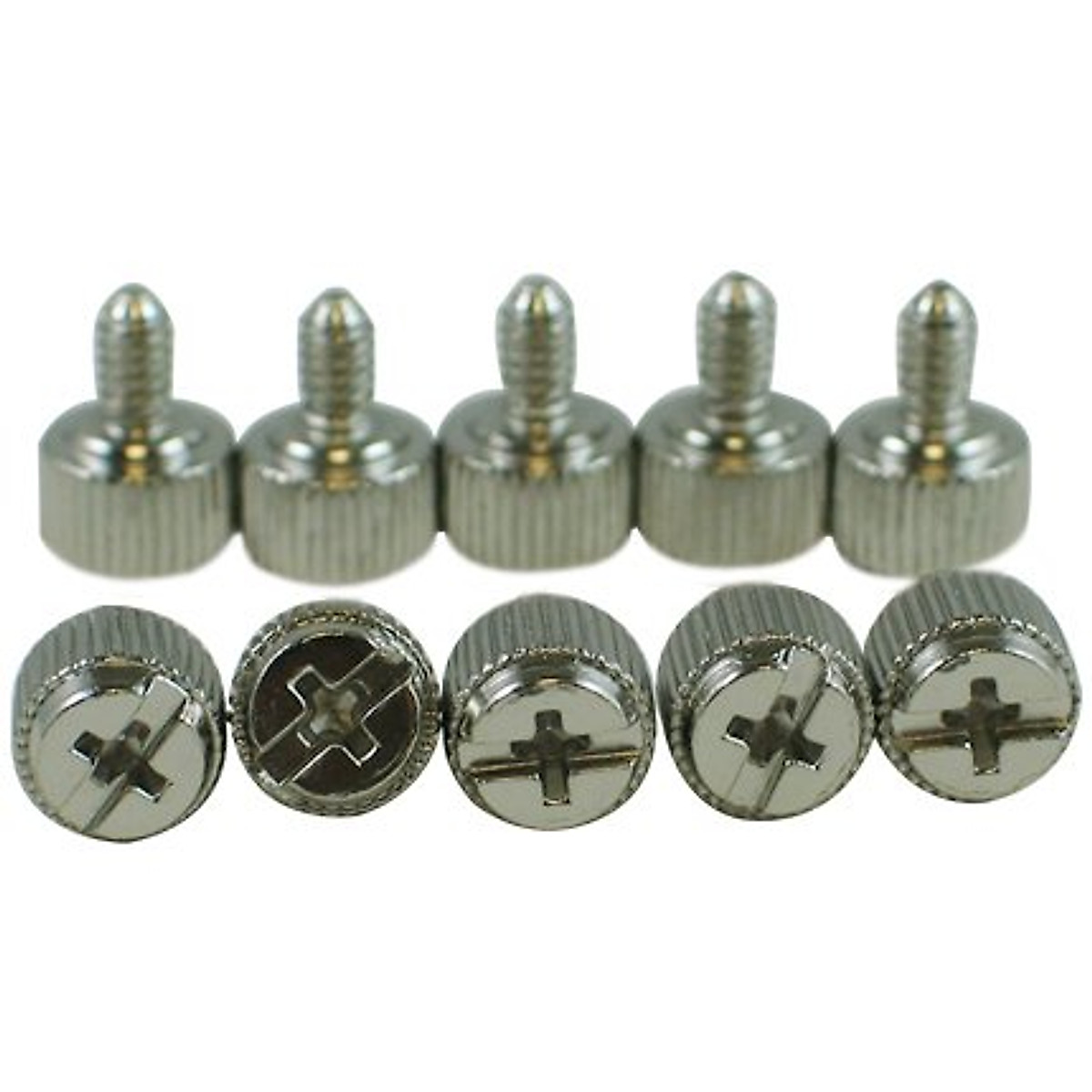 10 x Silver/Chrome Computer Case Thumbscrews (6-32 Thread) for Cover / Power Supply / PCI Slots / Hard Drives