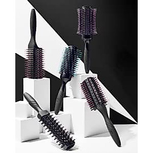 Wet Brush Smooth and Shine Round Brush - for Fine to Medium Hair - A Perfect Blow Out with Less Pain, Effort and Breakage - Spiral Bristle Design Creates Smoother Styles, 1.5" Barrel