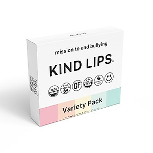 Kind Lips Lip Balm - Nourishing & Moisturizing Lip Care for Dry Lips Made from Shea Butter, Beeswax with Vitamin E |Variety Flavor | 0.15 Ounce (Pack of 3)