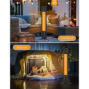 Oraimo Patio Heater, Outdoor Heater with Remote, 1500/750W ETL, IP55- Certificatied Quiet Electric Infrared Heater with Triple Protection portable for Bedroom, Living Room, Balcony and Garage Use