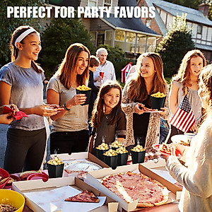 Zopeal Mini Popcorn Boxes and Clear Treat Bag Set, Bulk Popcorn Bags Open Top Paper Popcorn Containers with Treat Bags Popcorn Candy Boxes for Movie, Party, 3 x 4 Inch(Black, 200 Pcs)