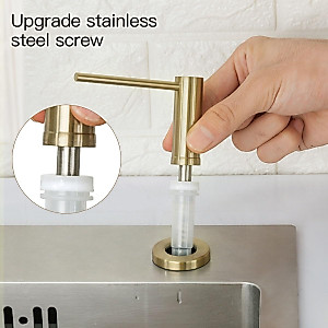 Kitchen Sink Soap Dispenser Champagne Gold Stainless Steel GAPPO Countertop Pump Hand Lotion Built in Bottle