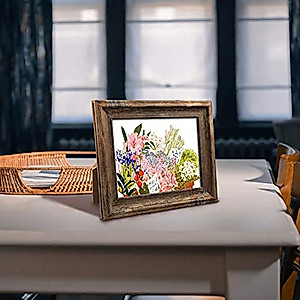 Amazon Brand – Pinzon 2 Pack Picture Frames 5x7, Rustic Distressed Photo Frame for Wall Hanging or Tabletop Display, Brown (Set of 2)