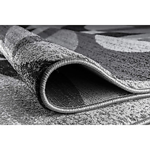 Rugshop Contemporary Abstract Circles Perfect for high Traffic Areas of Your Living Room,Bedroom,Home Office,Kitchen Area Rug 5'3" x 7'3" Gray